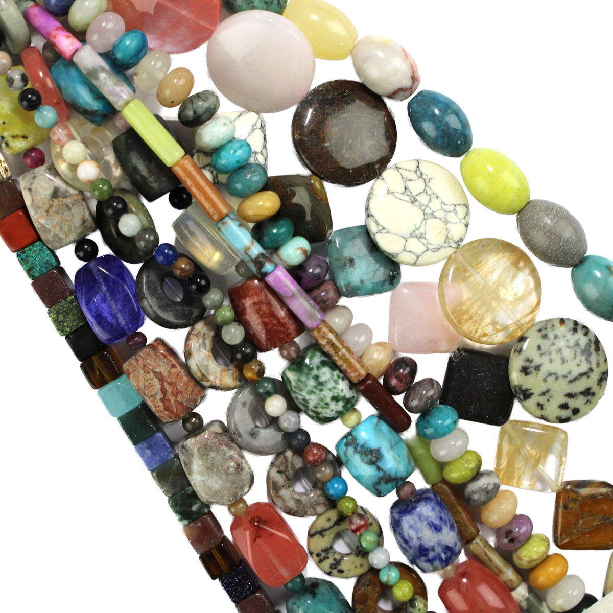 JewelleryMaker Time Machine 10 x 7 Strands, Mixed shape Multi-Gemstone ...