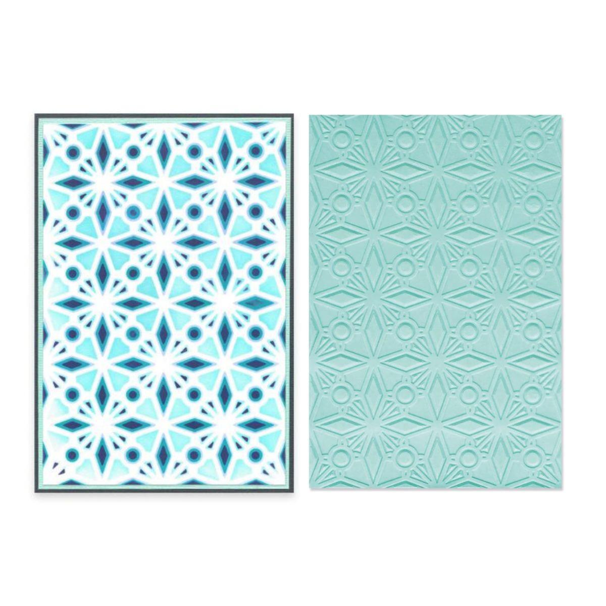 Geo Crystals A6 Layered Stencil & Embossing Folder DUO | HobbyMaker