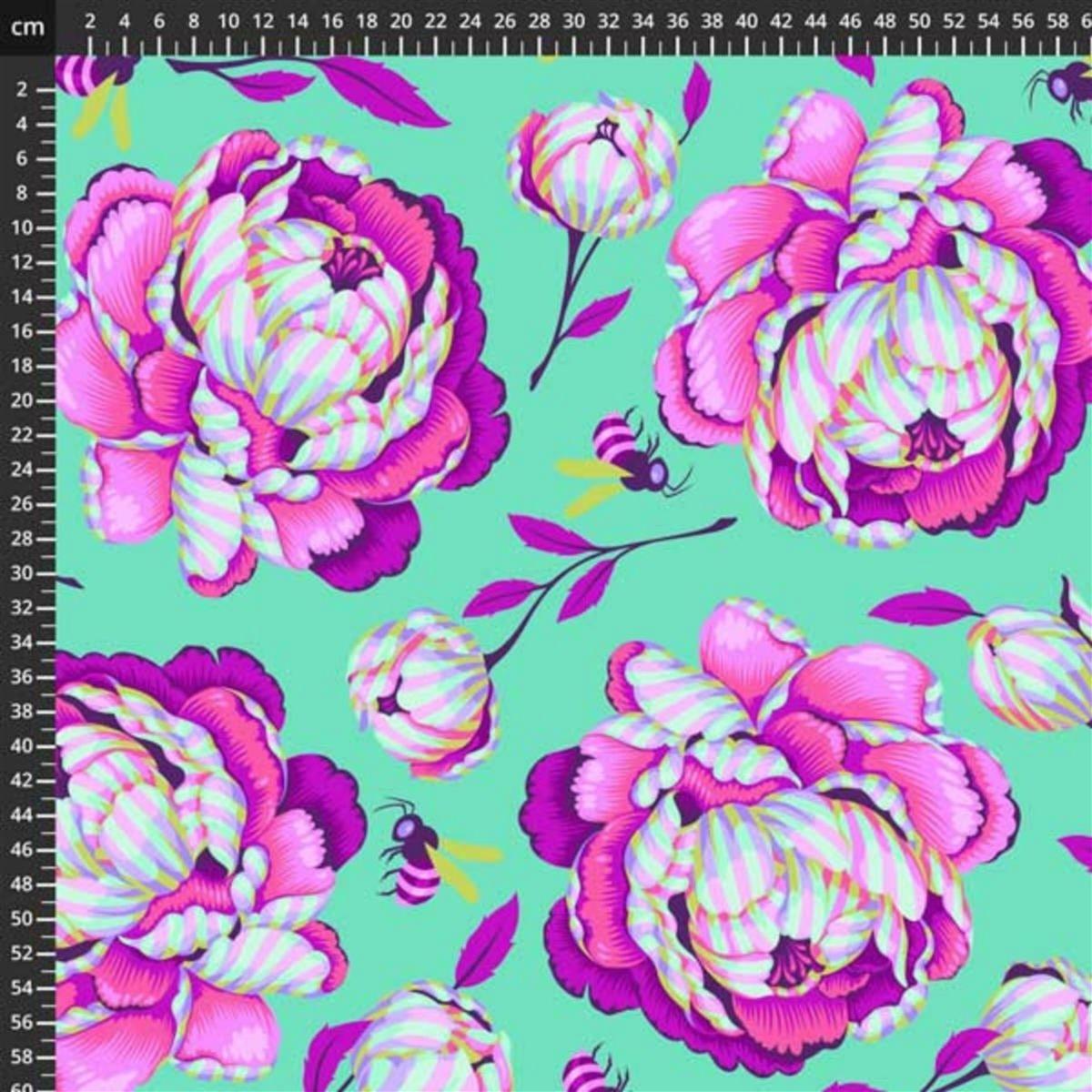 Tula Pink Moon Garden Sonic Bloom Dusk Extra Wide Backing Fabric 0.5m ...