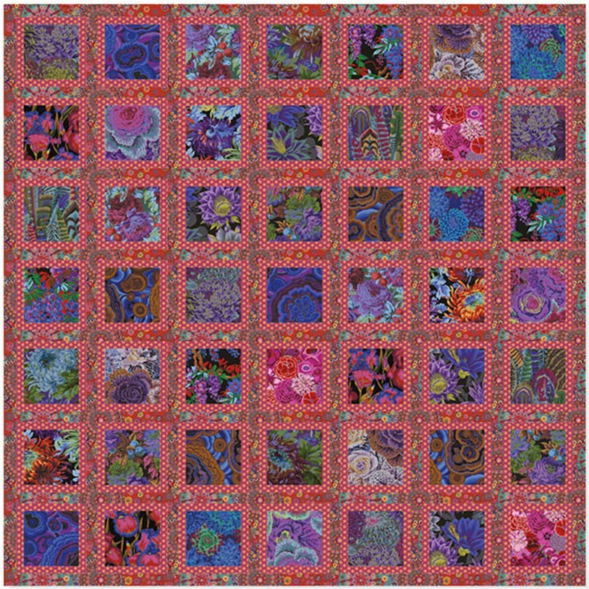 Kaffe Fassett Jewel Frame Quilt Kit (Red) Approx 2x2m Square | SewingStreet
