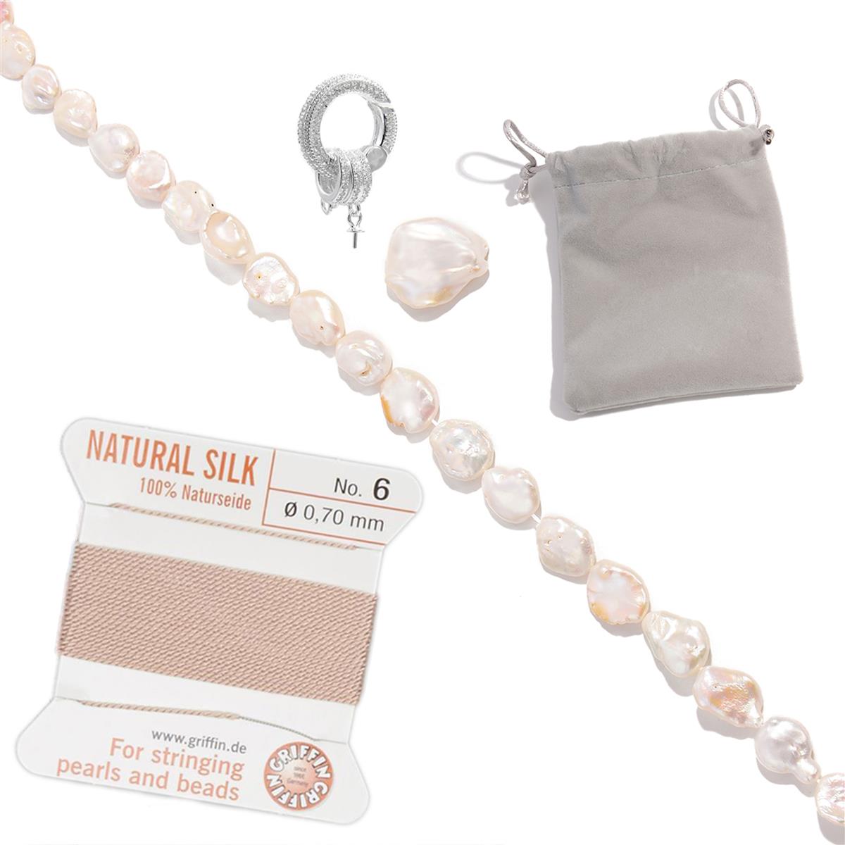 White Freshwater Keshi Pearl Project With Instructions By Suzie Menham ...