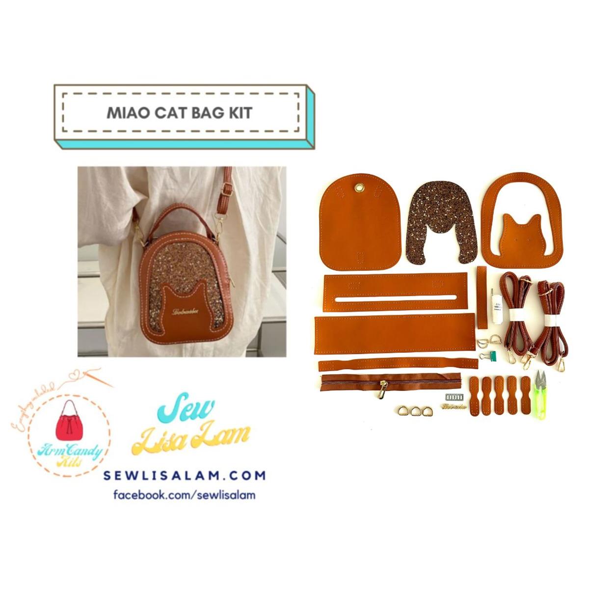Sew Lisa Lam Brown Miao Cat Bag Kit | SewingStreet