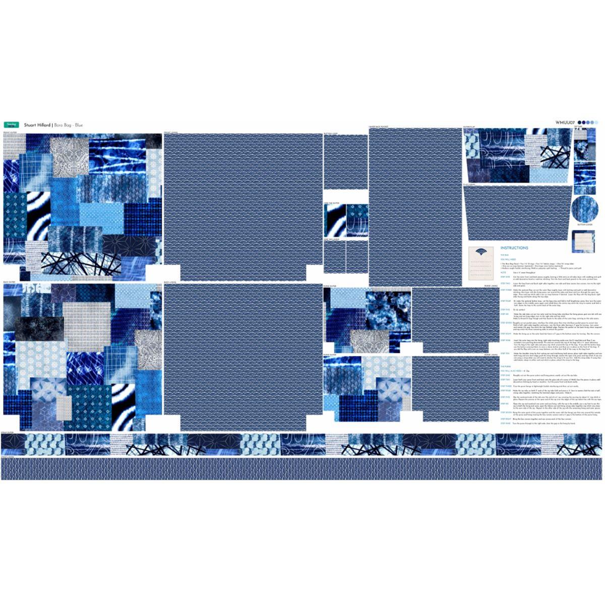 Stuart Hillard Boro Tote Bag Panel Colour 1 (140cm x 90cm) | SewingStreet