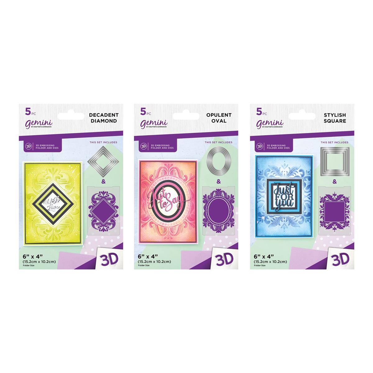 Gemini - Frames 3D Embossing Folder and Nesting Dies: Opulent Oval ...