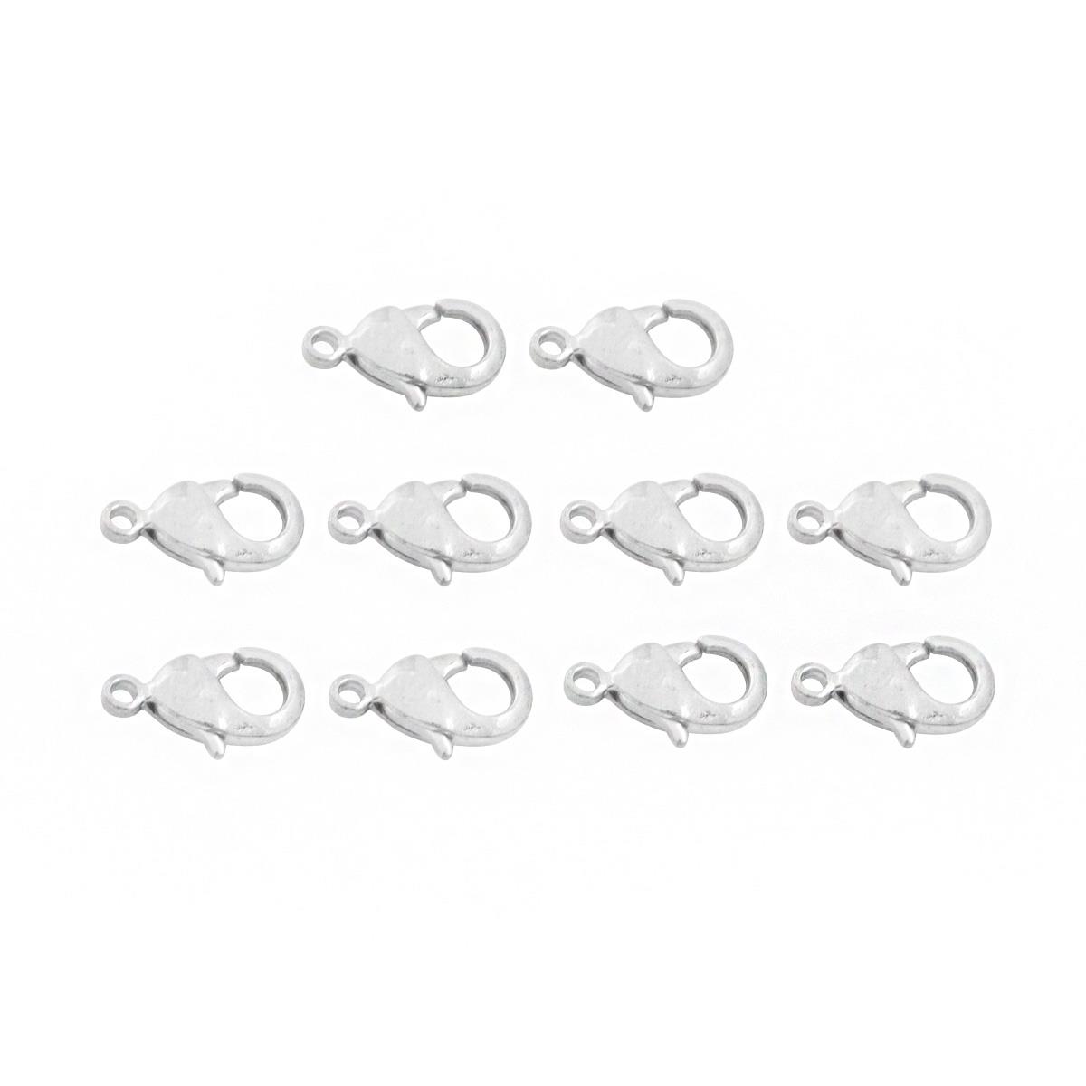 Silver Plated Base Metal Lobster Claw Clasp, 9mm (10pcs) | JewelleryMaker
