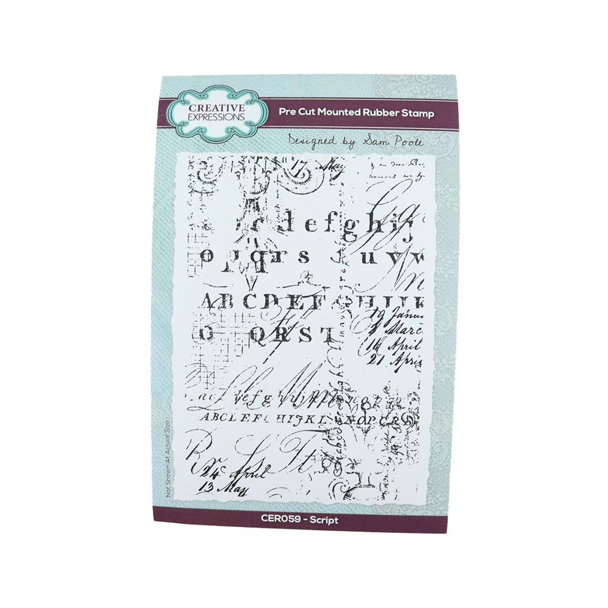 Creative Expressions Sam Poole Script 4 in x 6 in Pre Cut Rubber Stamp ...