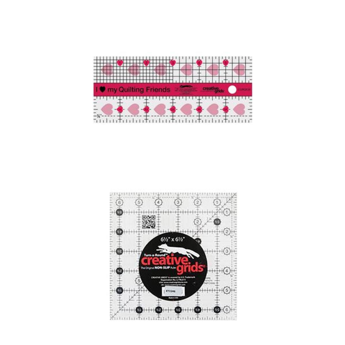 Creative Grids® Mini Quilting Friends 6 Ruler & Square (6½x6½) Ruler ...