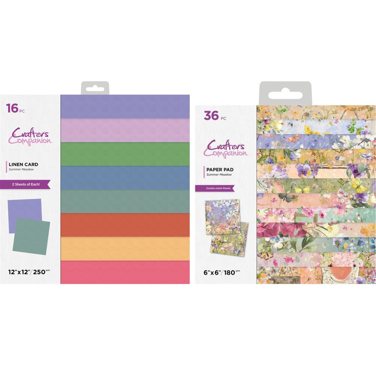 Crafter's Companion Summer Meadow Paper Pad Twin Pack: 6x6 Paper Pad ...