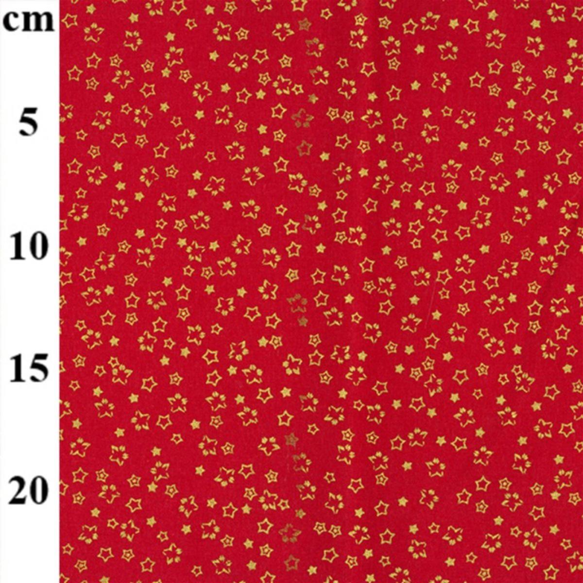 Stars Metallic Red Fabric 0.5m | SewingStreet
