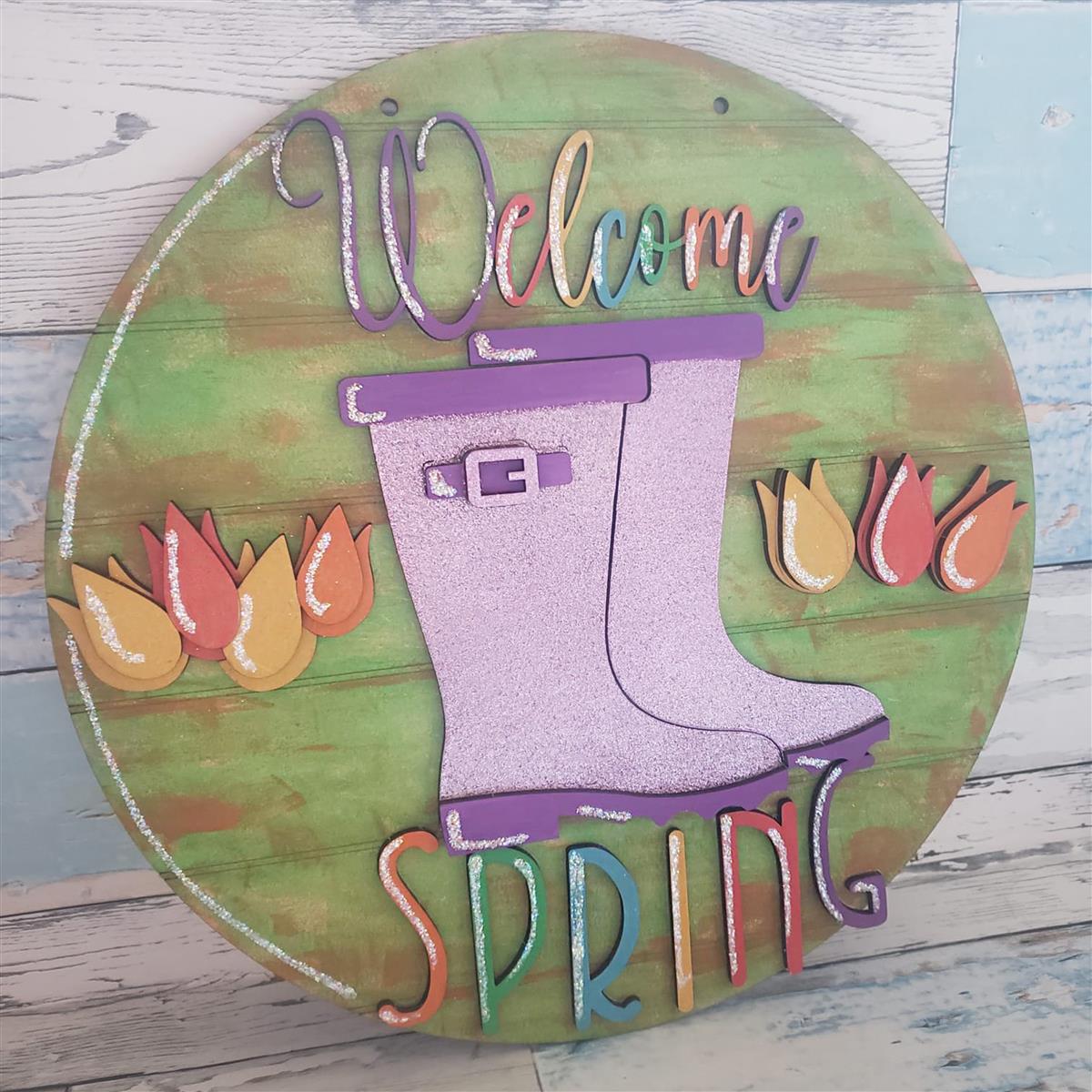 Welcome Spring Wellington Plaque | HobbyMaker