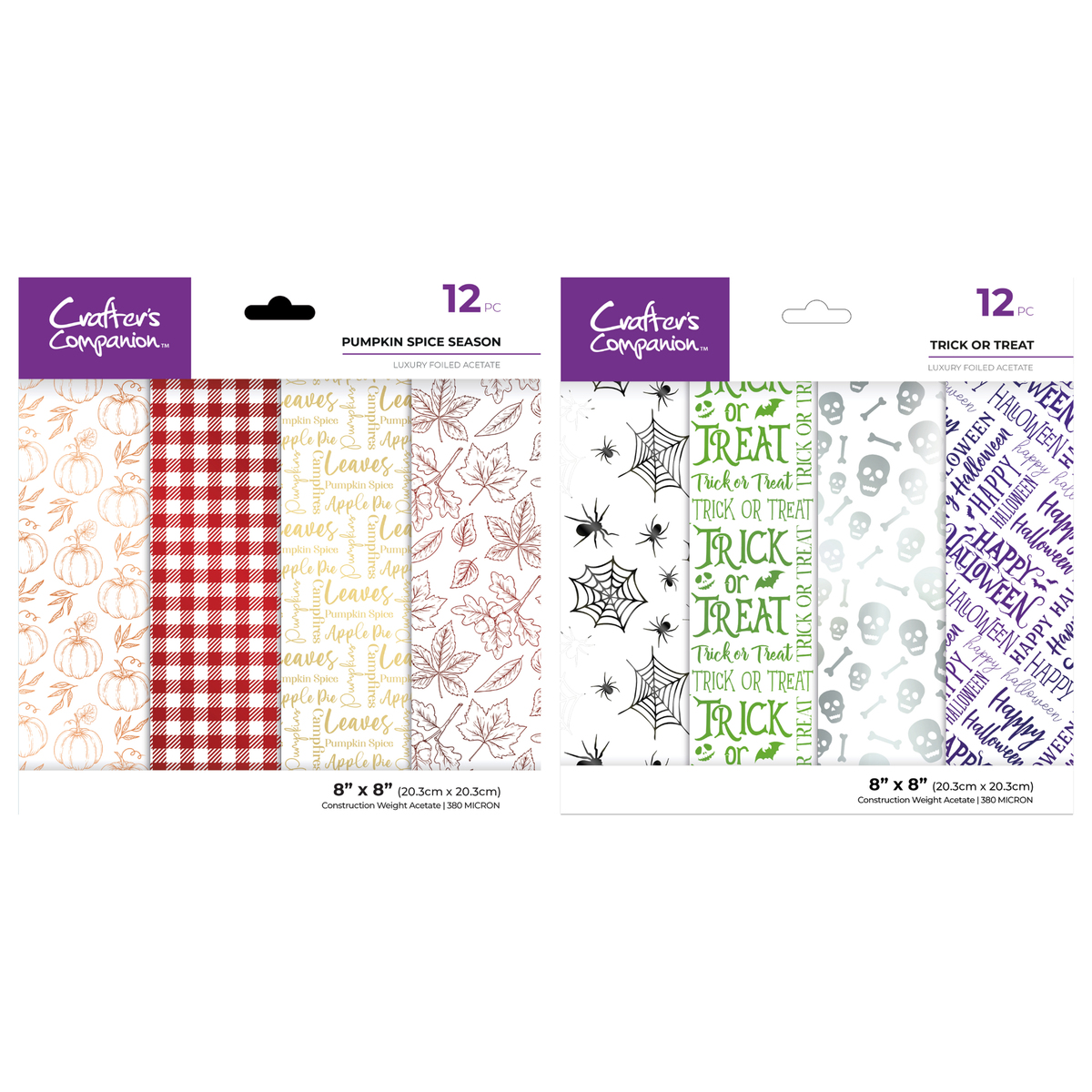 Crafters Companion - 8x8 Luxury Foiled Acetate Pack - Pumpkin Spice ...