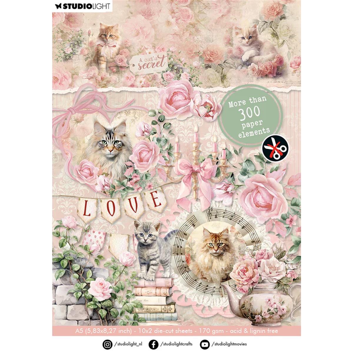 SL Die-cut A5 Paper Pad, A Cat's Secret 20 Sheets | HobbyMaker