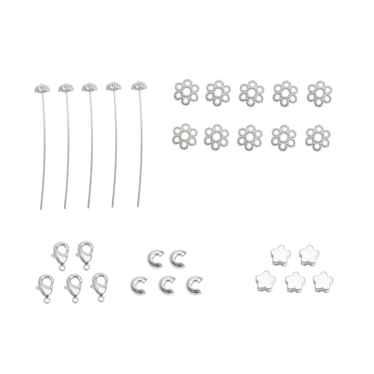 Silver Plated Flower Bead Cap Findings , 30pcs | JewelleryMaker