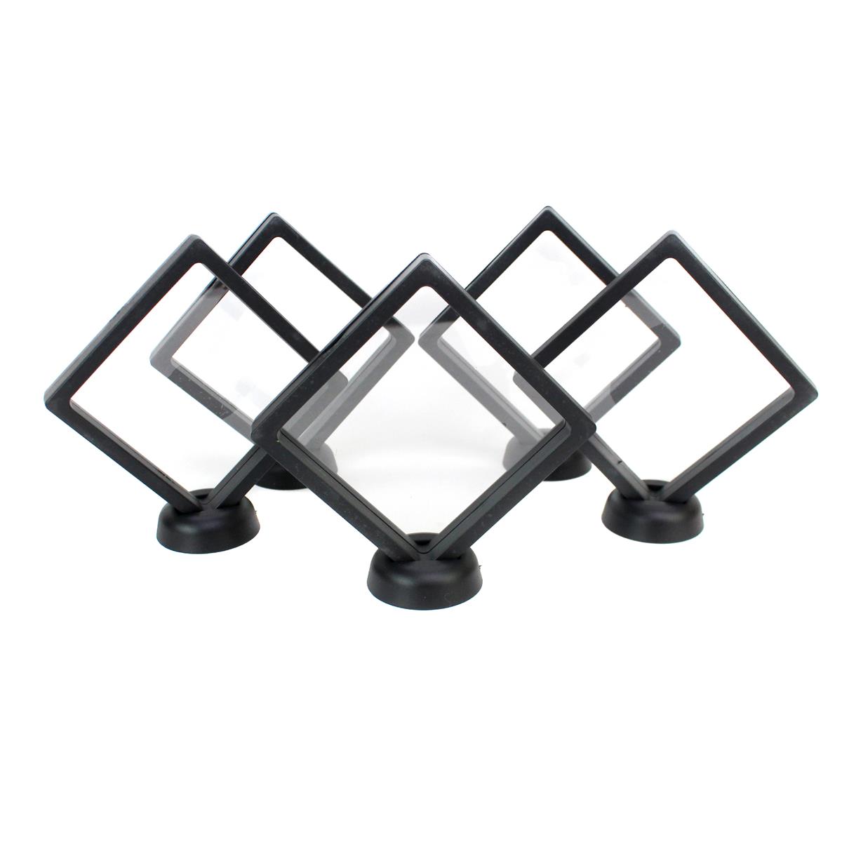 Black Square Display Boxes With Stand, Approx 11x11x2cm (5pk ...