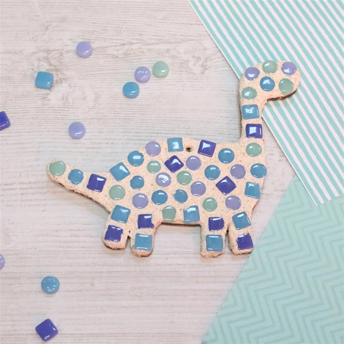 Blue Diplodocus Dinosaur Mosaic Kit | HobbyMaker