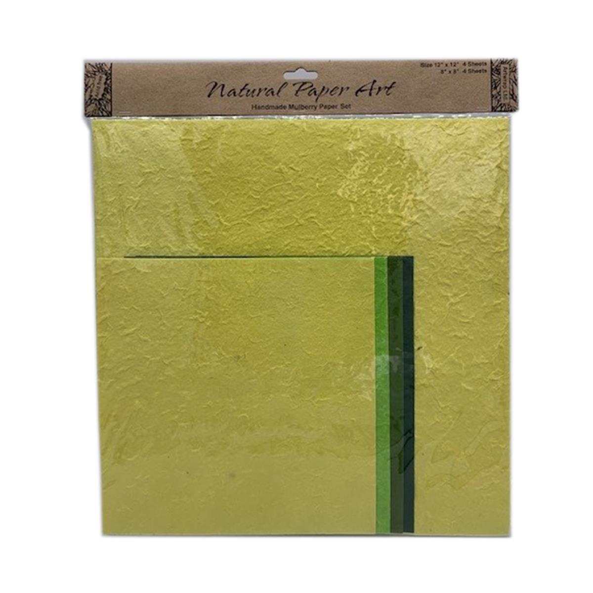 Mulberry Paper Mix in Spring Yellow and Green 12 x 12 + 8 x 8 Mix ...