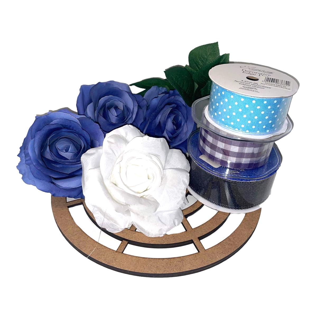 Blue Ribbon Duo Wreath Kit | HobbyMaker