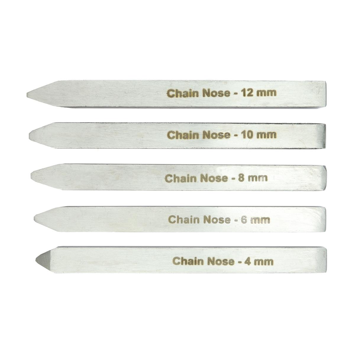 Chain Nose Sunray Steel Punches, 4-12mm, Set of 5 | JewelleryMaker