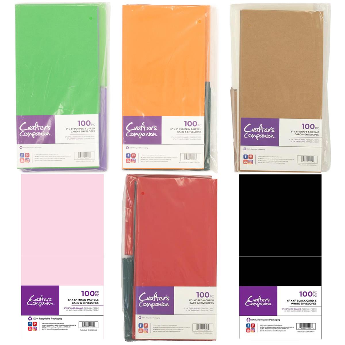 Crafter's Companion - 6x6 Card & Envelopes 600PC - Mega Collection ...