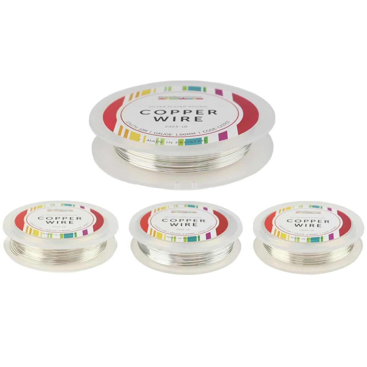 Silver Plated Wire Bundle Includes 0.4mm, 0.6mm, 0.8mm & 1mm Wire (Each ...