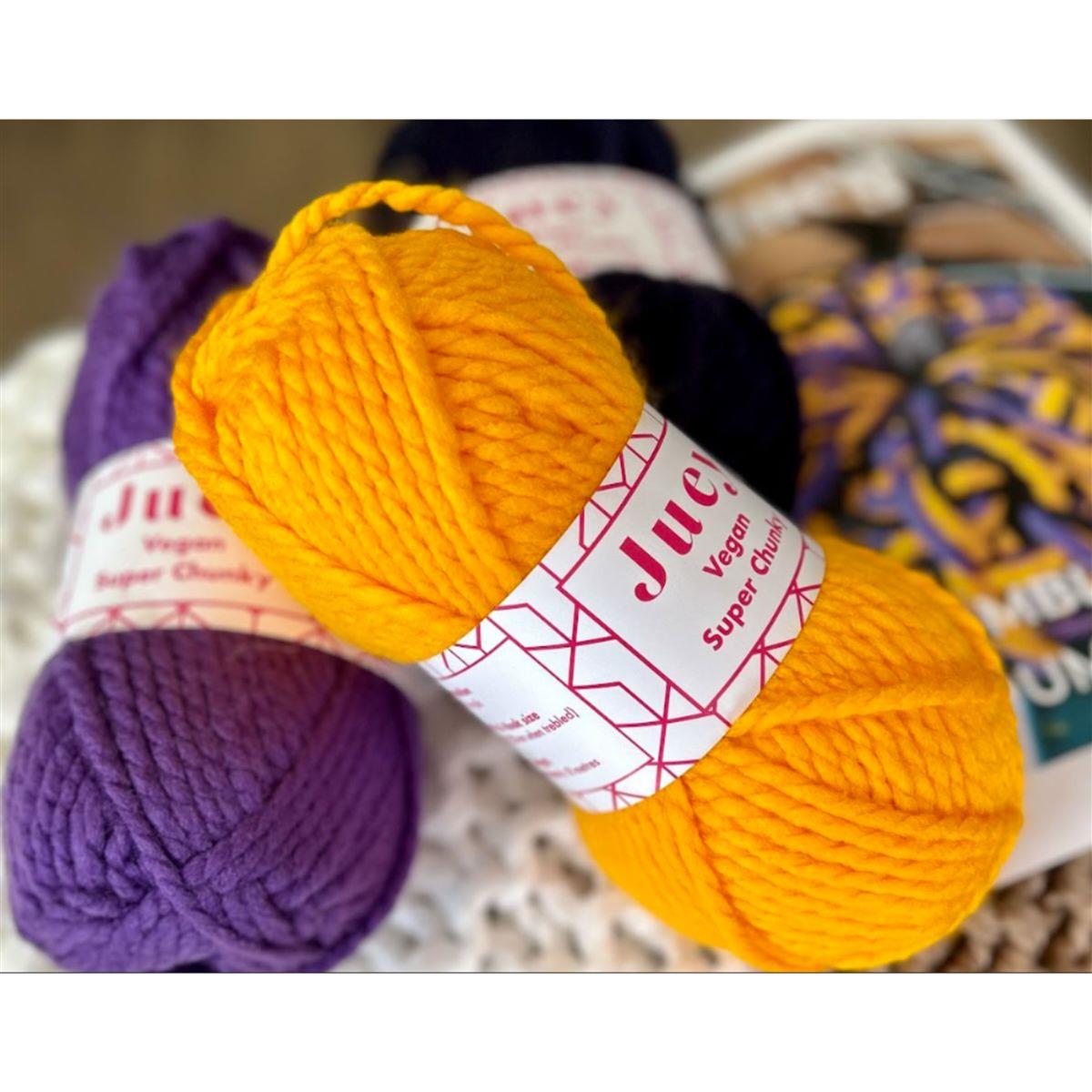 Juey Jumbo Tunisian Crochet Pumpkin Kit (Orange, Purple, Black ...