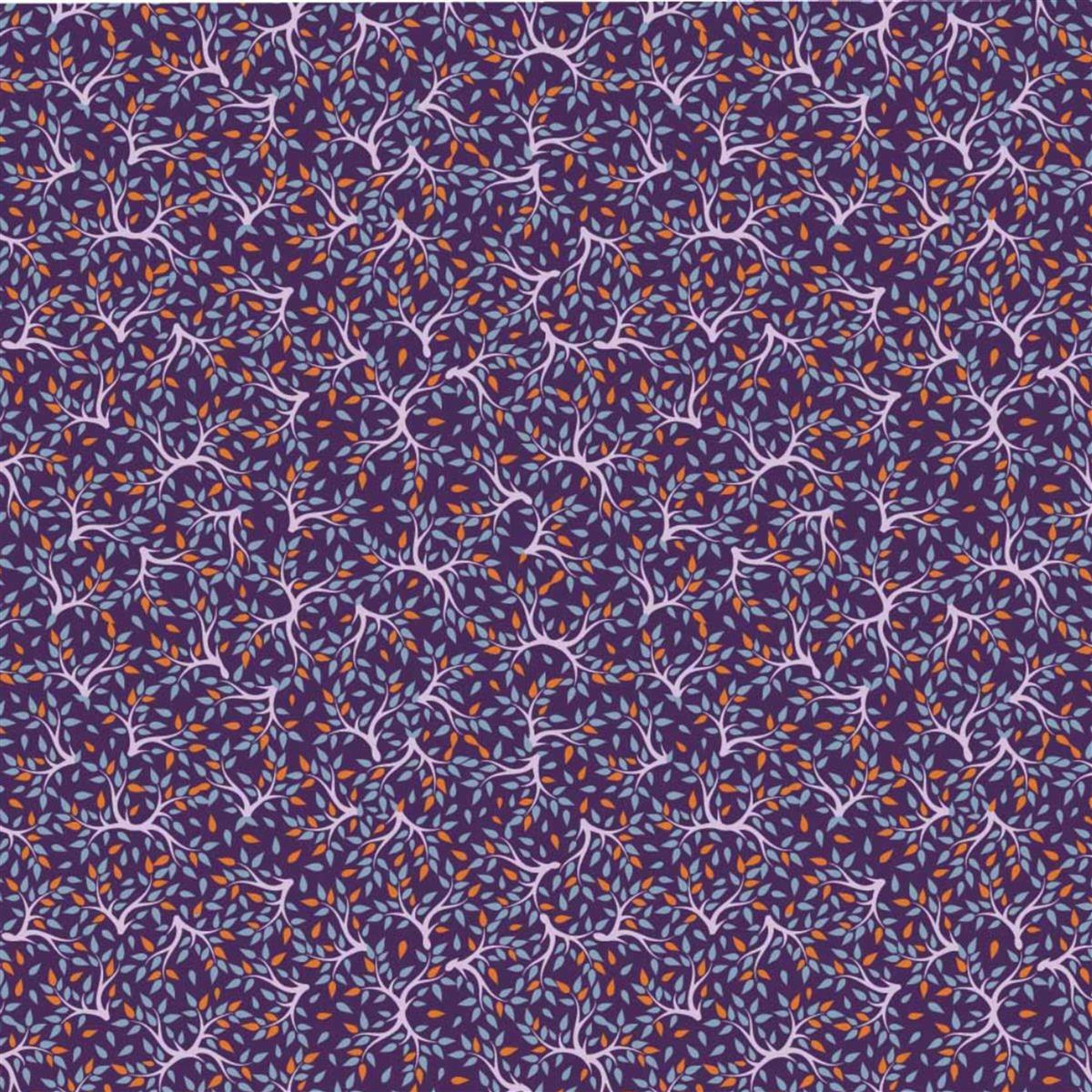 Opulent Leaves Collection Midnight Bramble Purple Fabric 0.5m ...