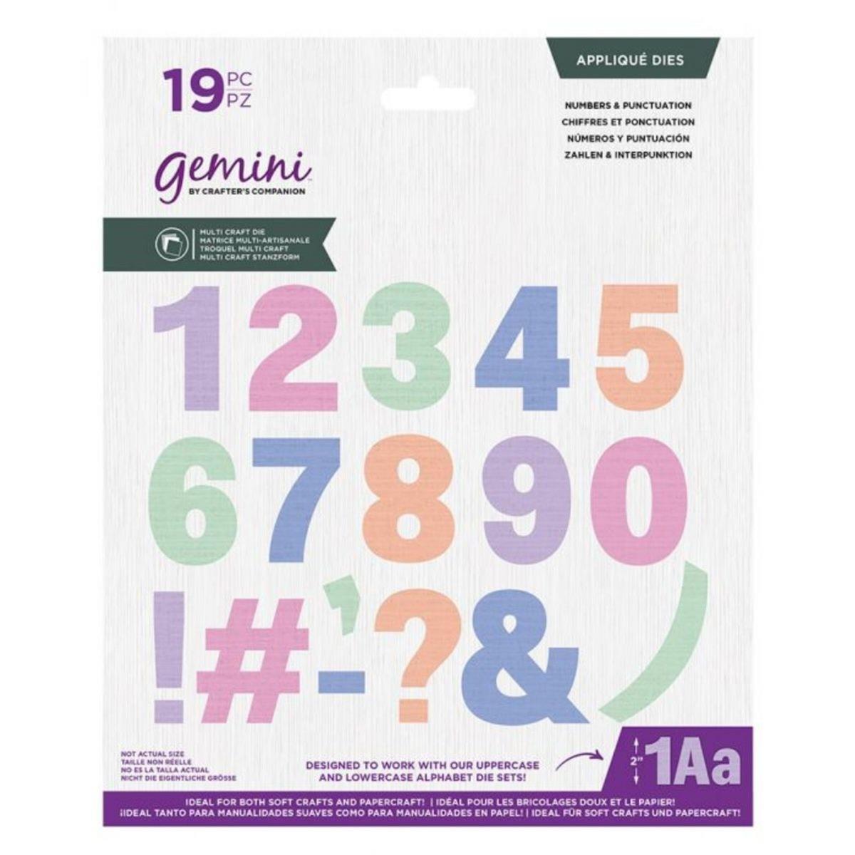 Gemini- Multi Craft Dies - Appliqué - Numbers & Punctuation | HobbyMaker
