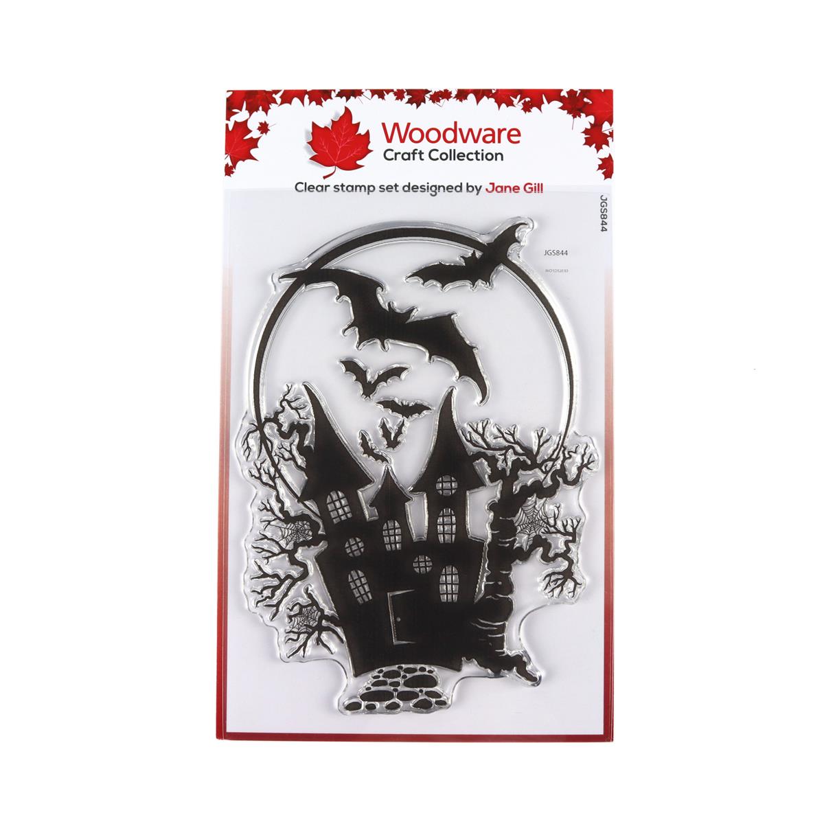 NEW Woodware Clear Singles Haunted House 4 in x 6 in Stamp Set | HobbyMaker