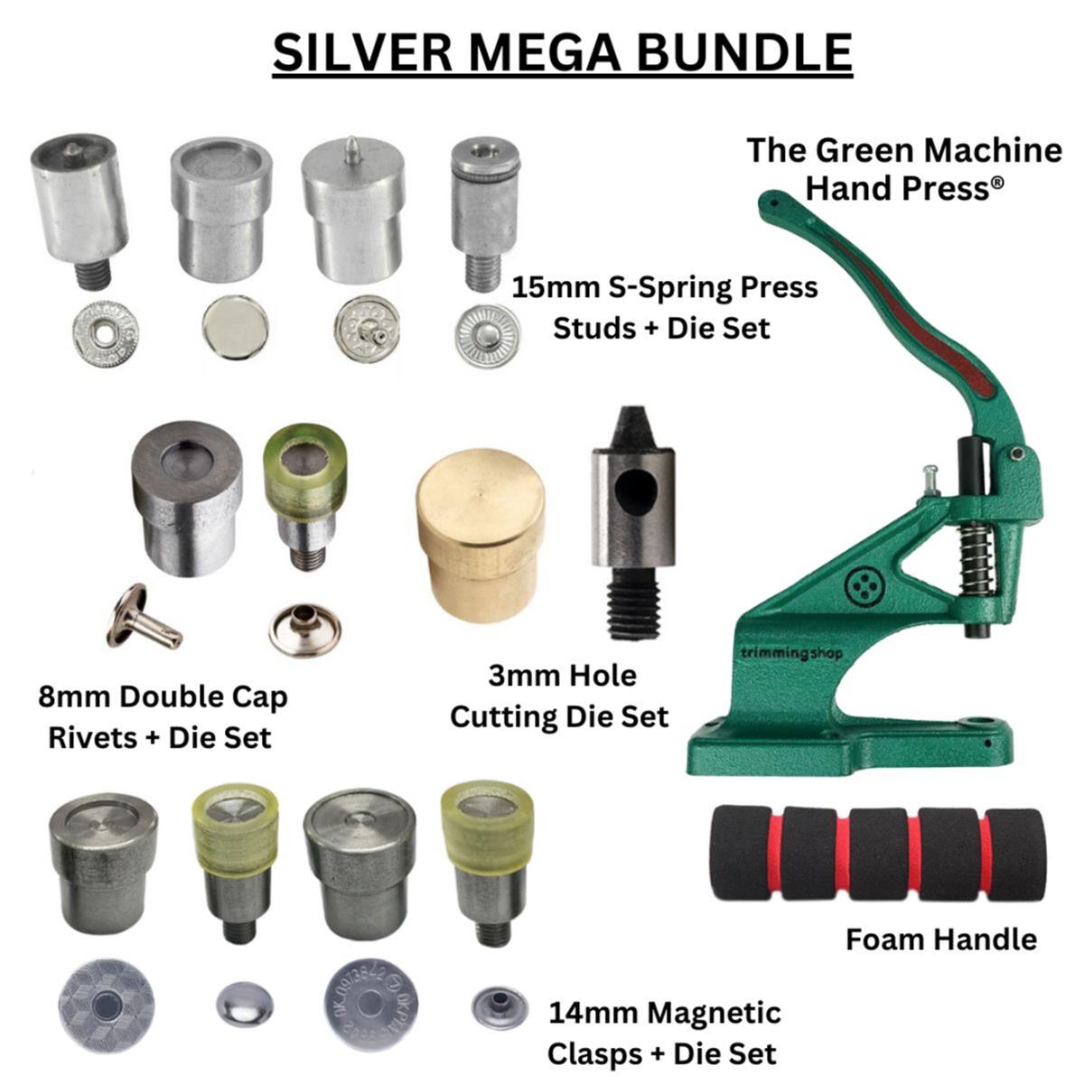 Green Machine Silver Finish Clasps, Rivets, Press Studs & Dies Mega ...