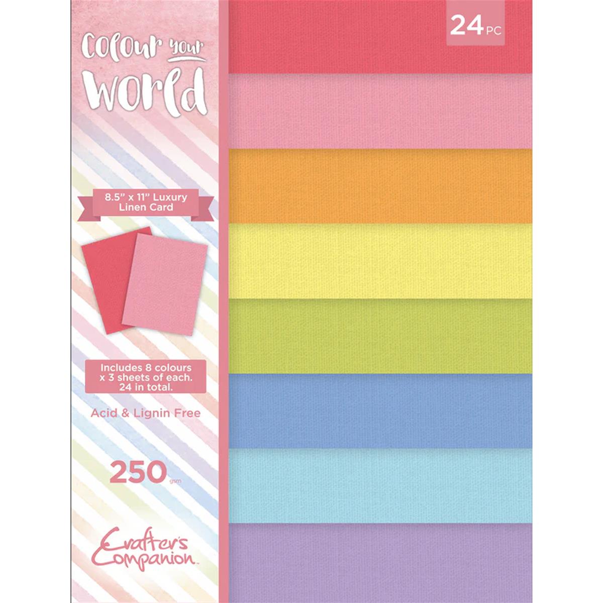 Colour Your World - Luxury Linen Card 8.5x11 - 24 Sheets | HobbyMaker
