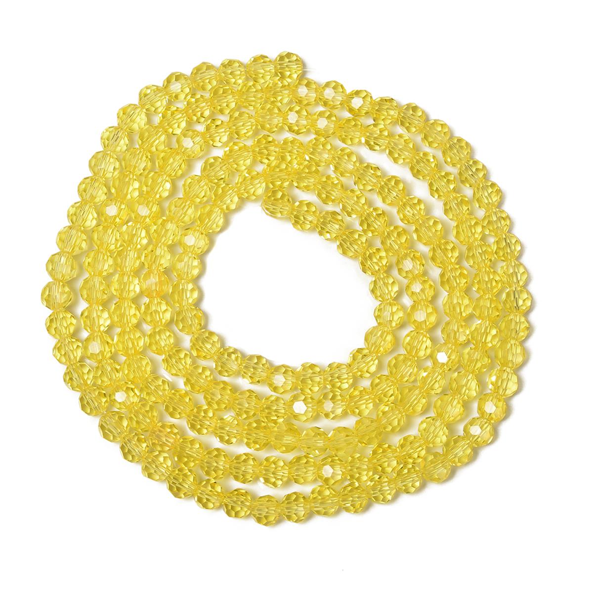 Yellow 6mm Faceted Glass Rounds, 1m | JewelleryMaker
