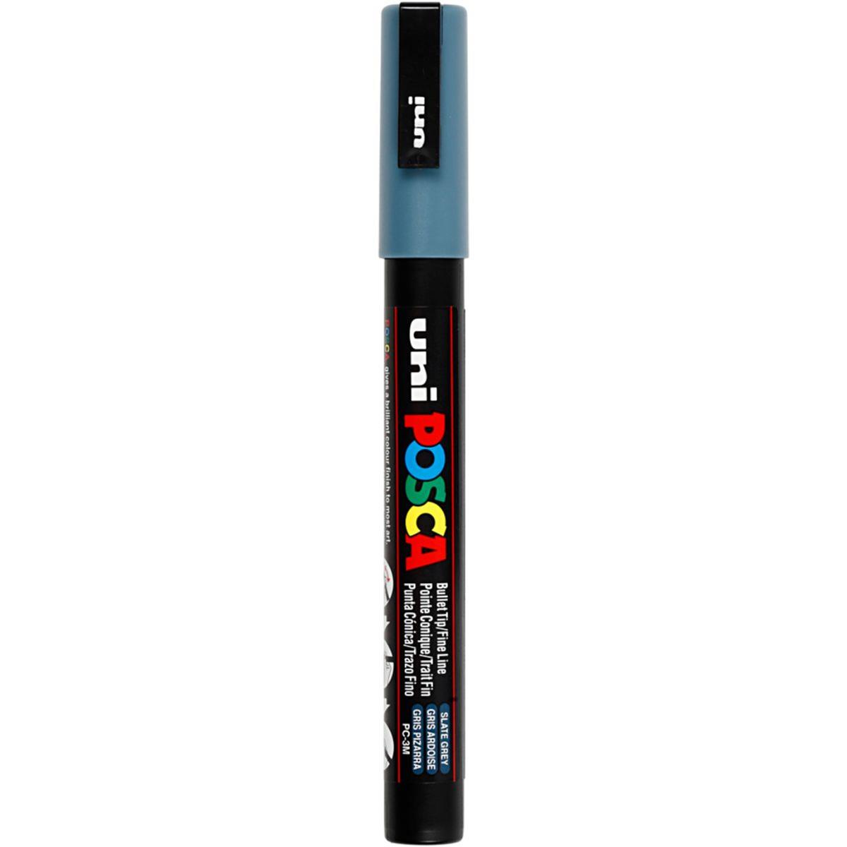 Posca Marker, slate grey, no. PC-3M, line 0,9-1,3 mm, 1 pc | HobbyMaker