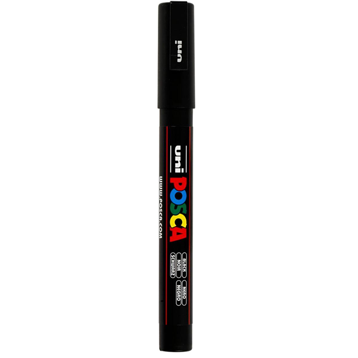 Posca Marker, black, no. PC-3M, line 0,9-1,3 mm, 1 pc | HobbyMaker