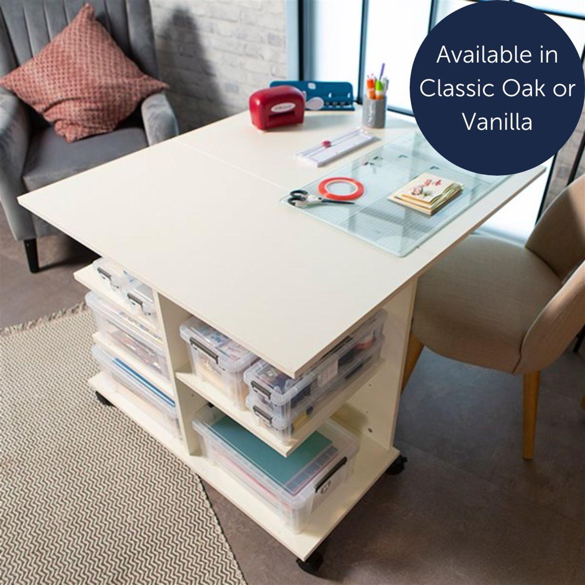 Storage4Crafts 1 Leaf Standing Craft Table - Choose from Cashmere ...