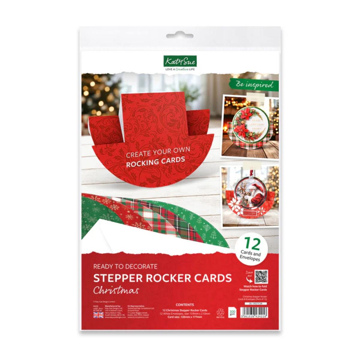 Katy Sue Designs Christmas Stepper Rocker Cards & Envelopes - Pack of ...