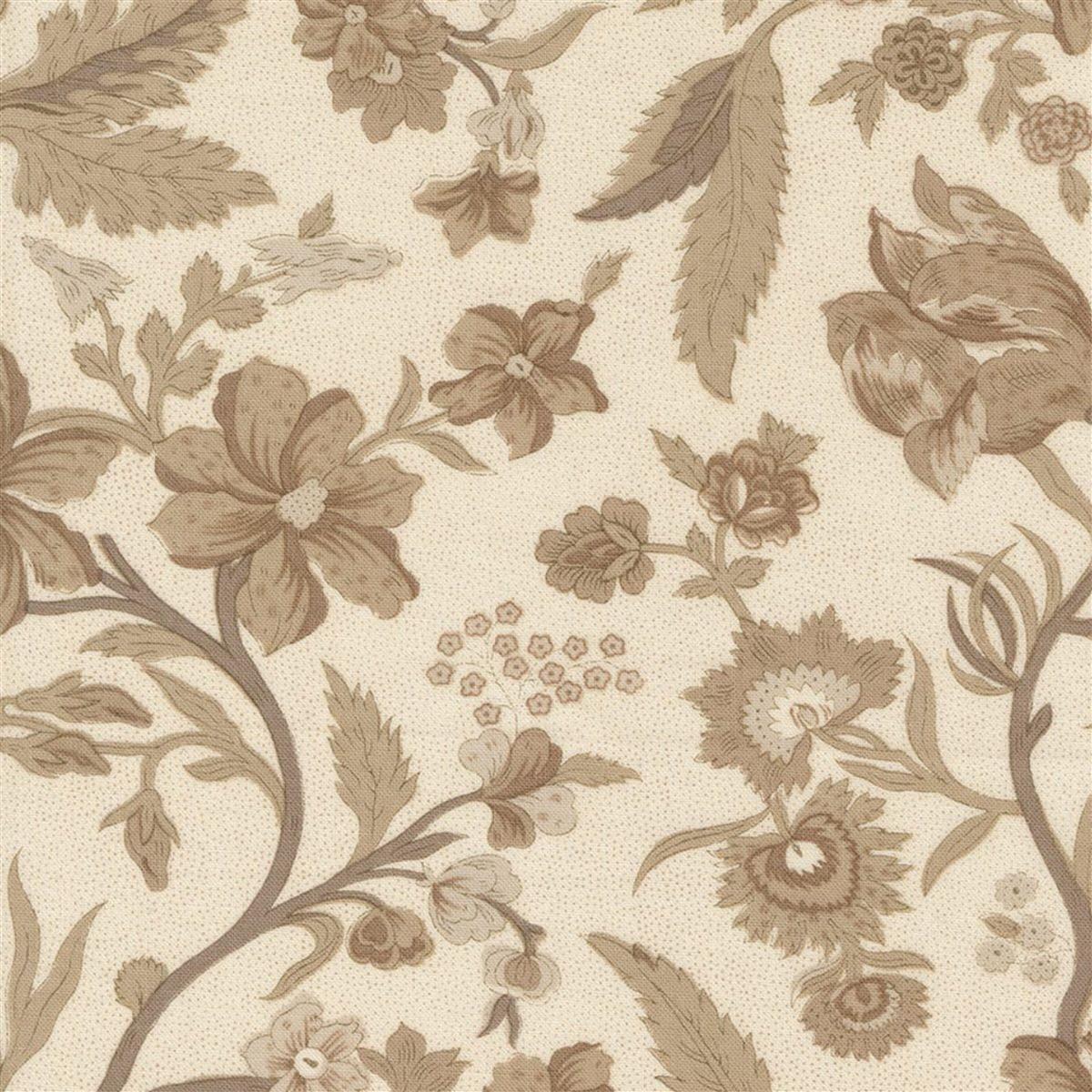 Moda French General Sacre Bleu Collection Parterre Florals Pearl Fabric ...