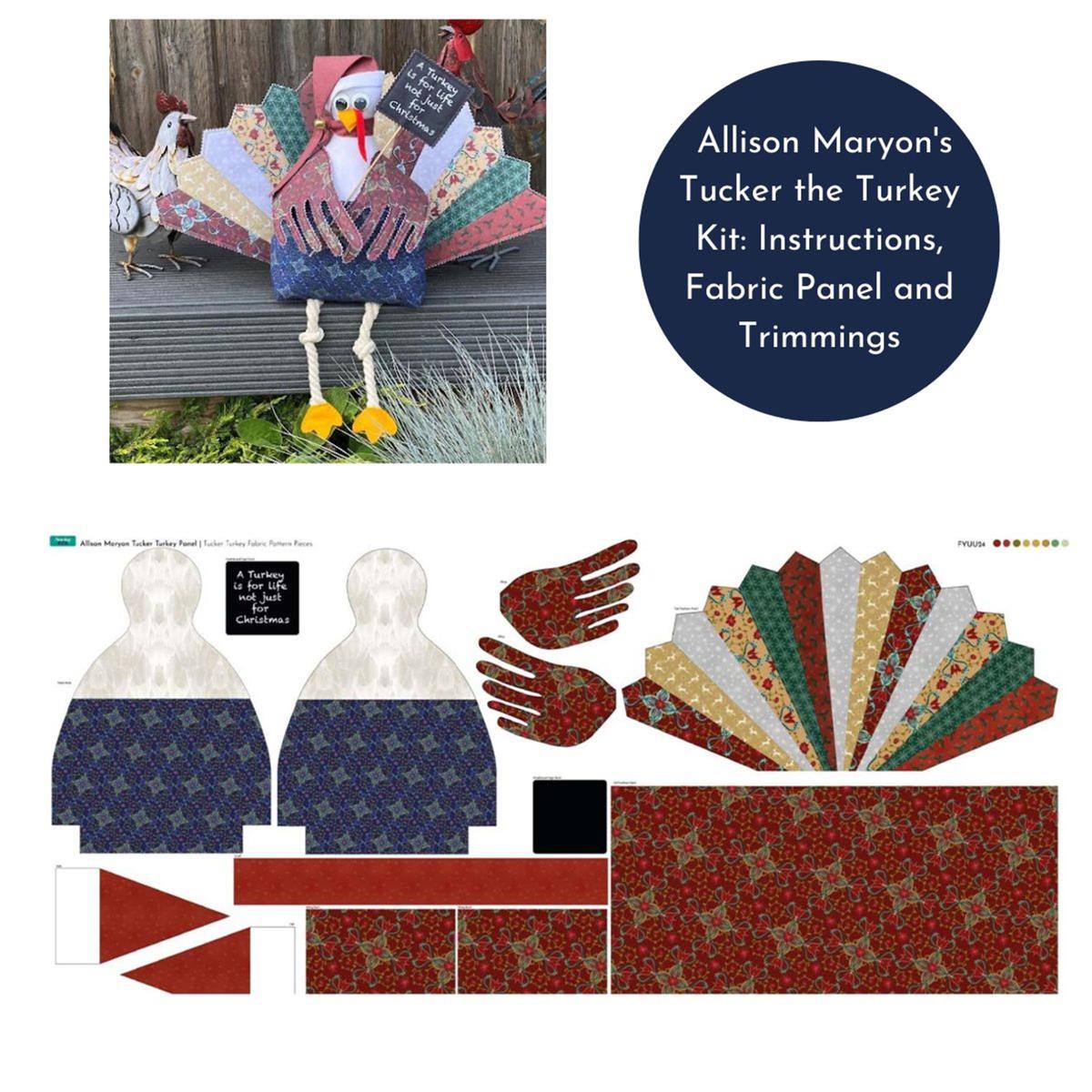 Allison Maryon's Tucker the Turkey Kit: Instructions, Fabric Panel and ...