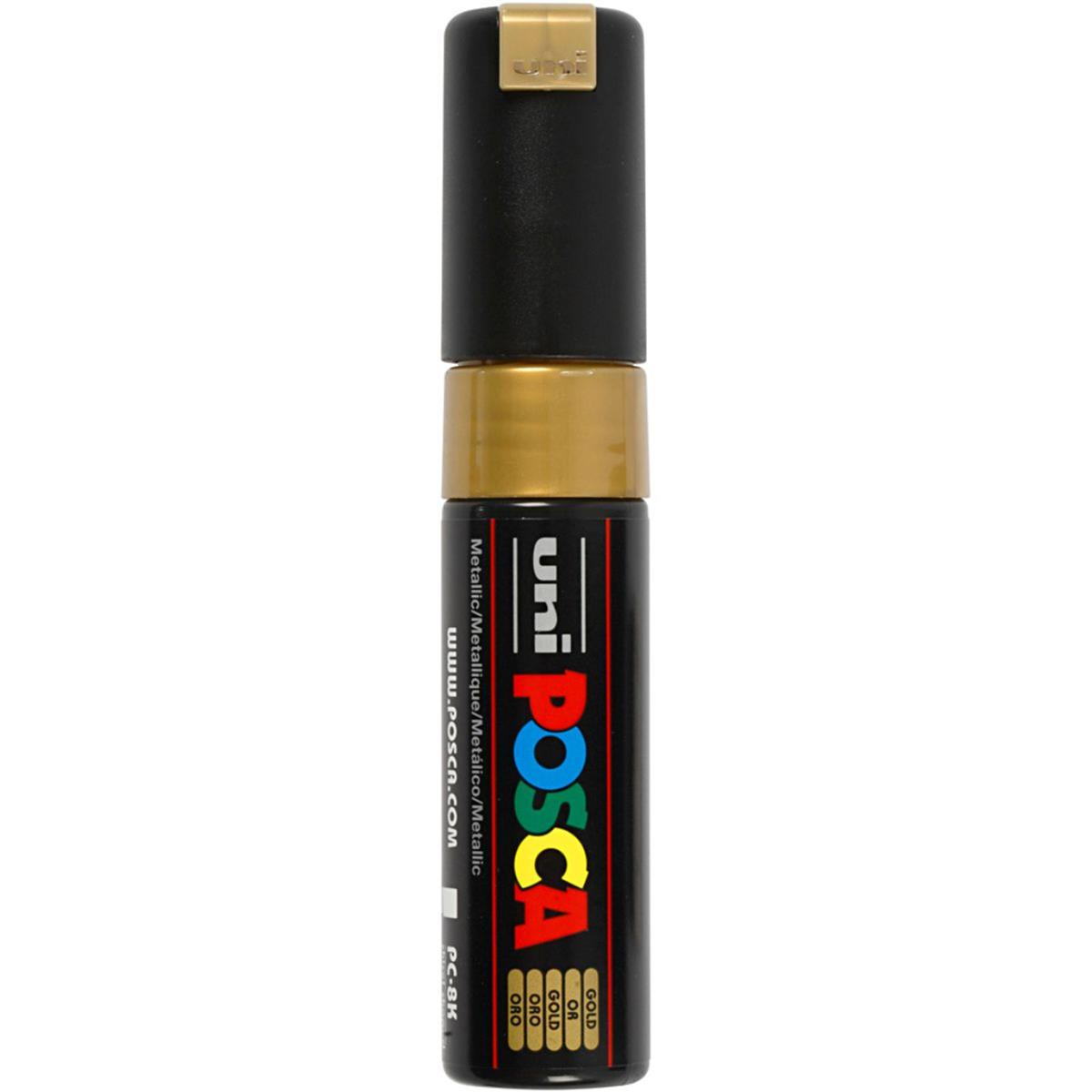 Posca Marker, gold, no. PC-8K, line 8 mm, 1 pc | HobbyMaker