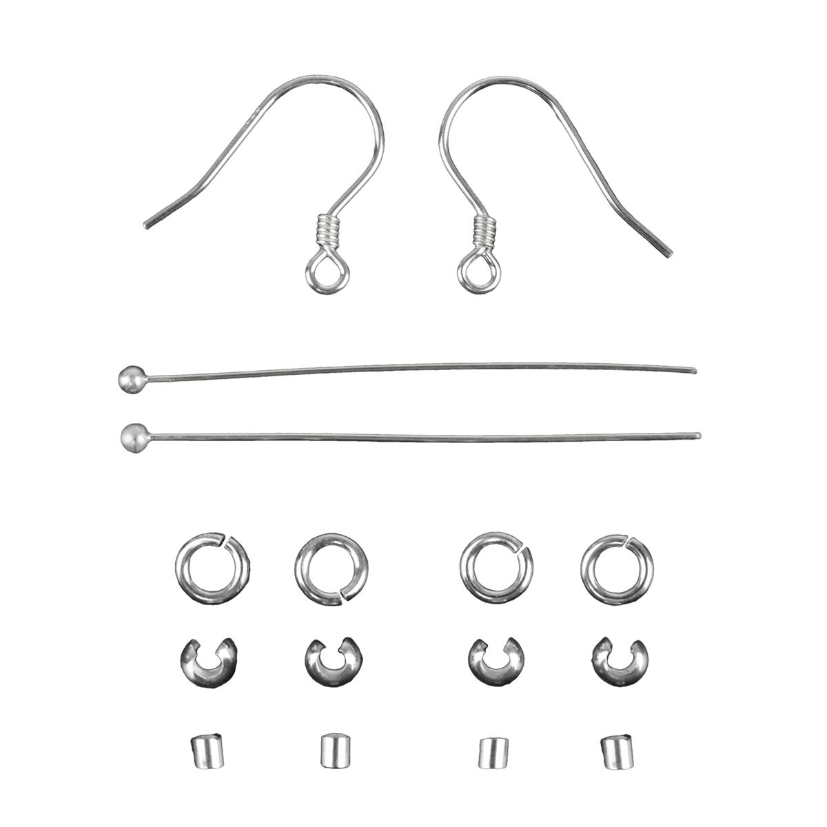 925 Sterling Silver Findings Pack, 16pcs | JewelleryMaker