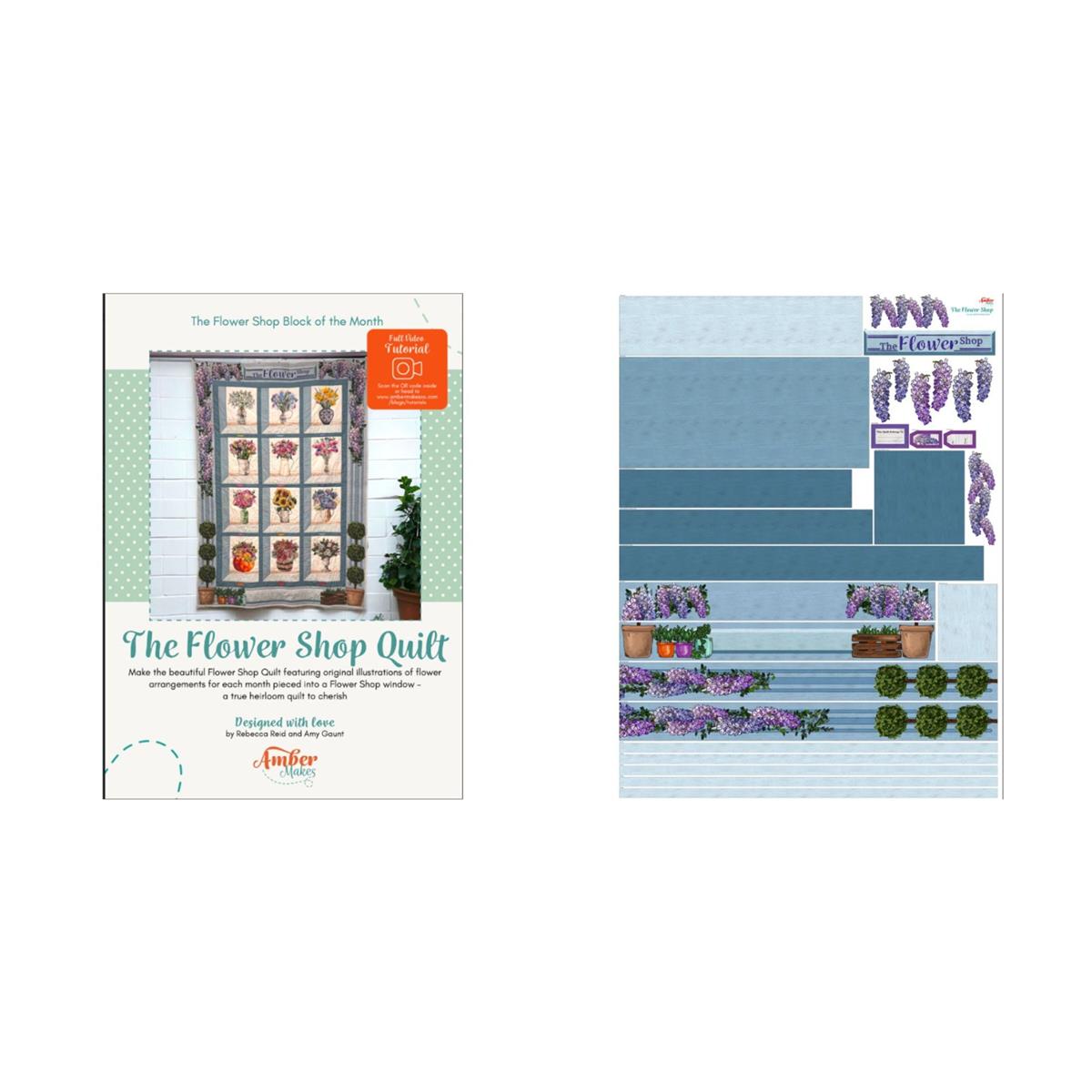 Amber Makes The Flower Shop Quilt Finishing Panel & Instructions ...