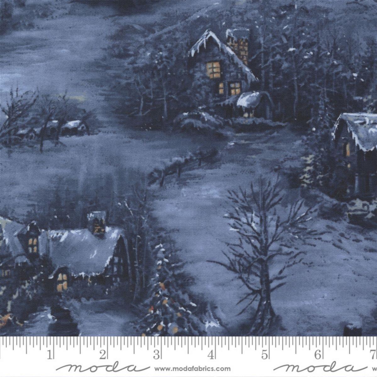 Moda Blizzard Blues Cottage Scenes Night Sky Fabric 0.5m | SewingStreet