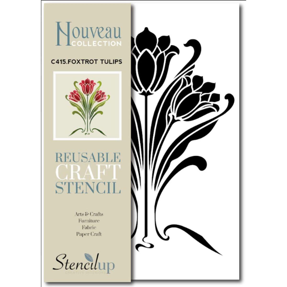 Stencil Up Foxtrot Tulips A4 Adhesive-backed Stencil | SewingStreet
