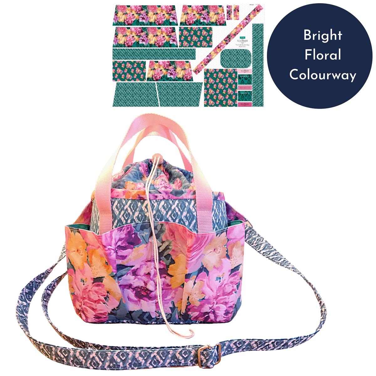 Becky Alexander Frost Bright Floral Craft Bucket Bag Kit: Instructions ...