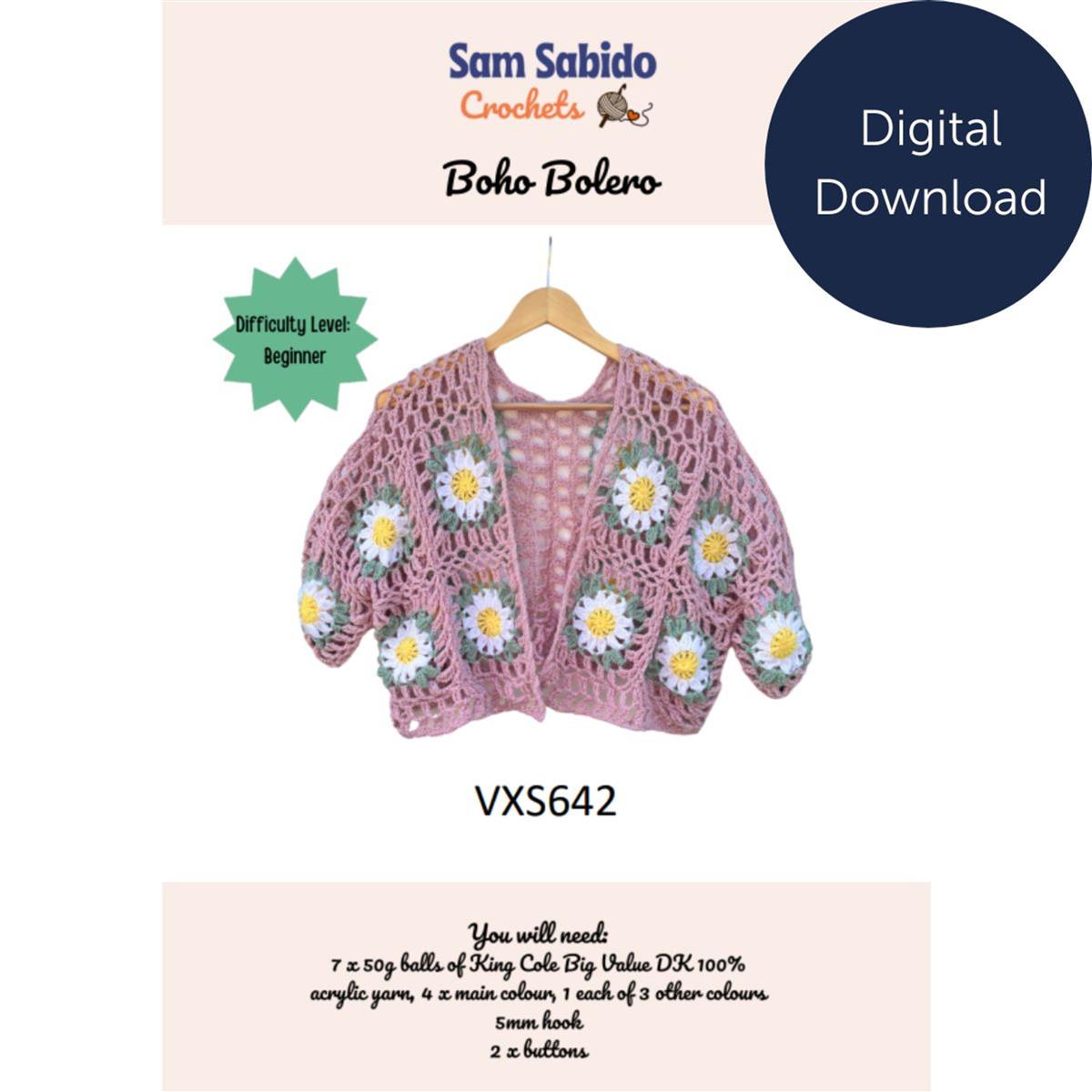 Sam Sabido Crochets Boho Bolero Instructions - Digital Download ...