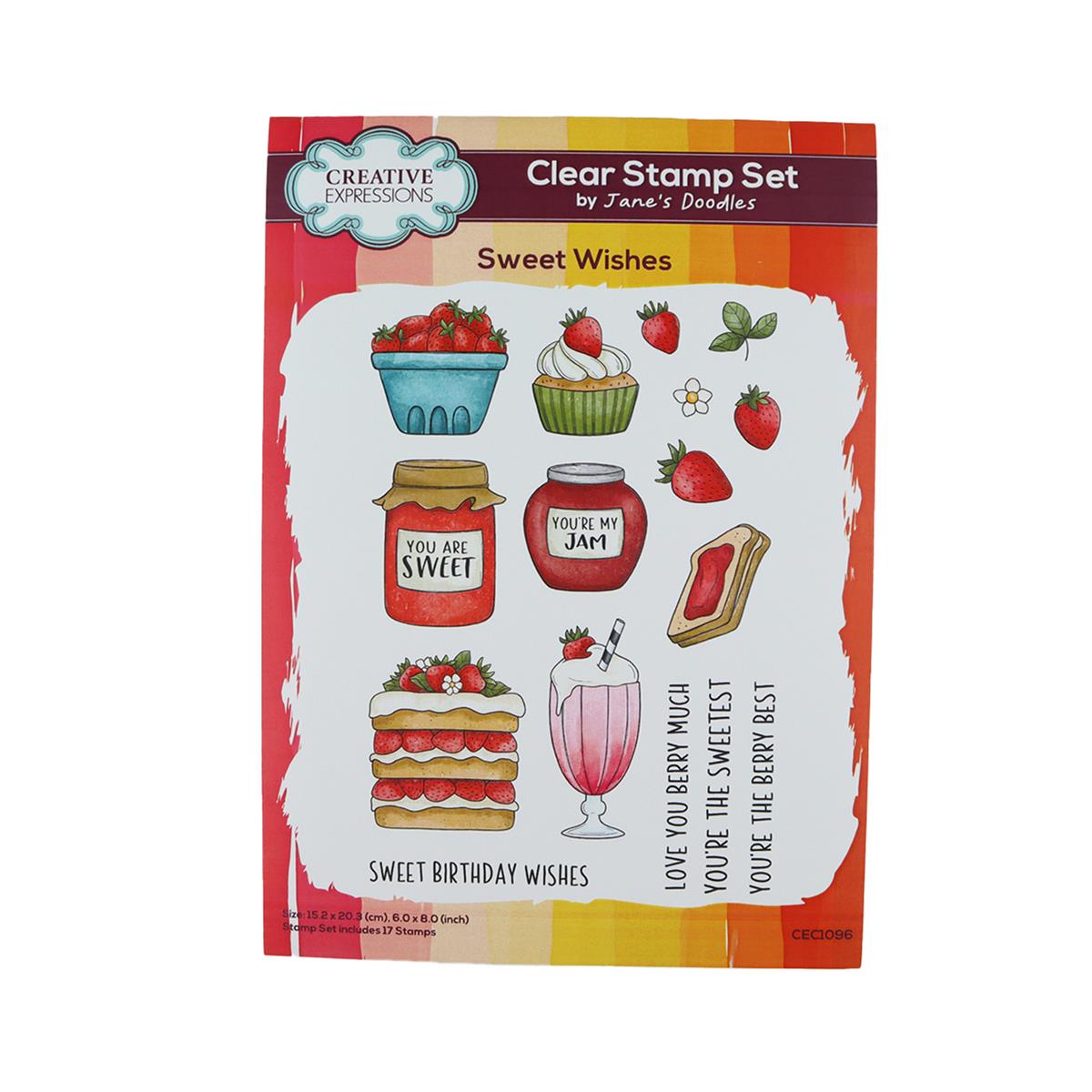 Creative Expressions Jane's Doodles Sweet Wishes 6 in x 8 in Clear ...