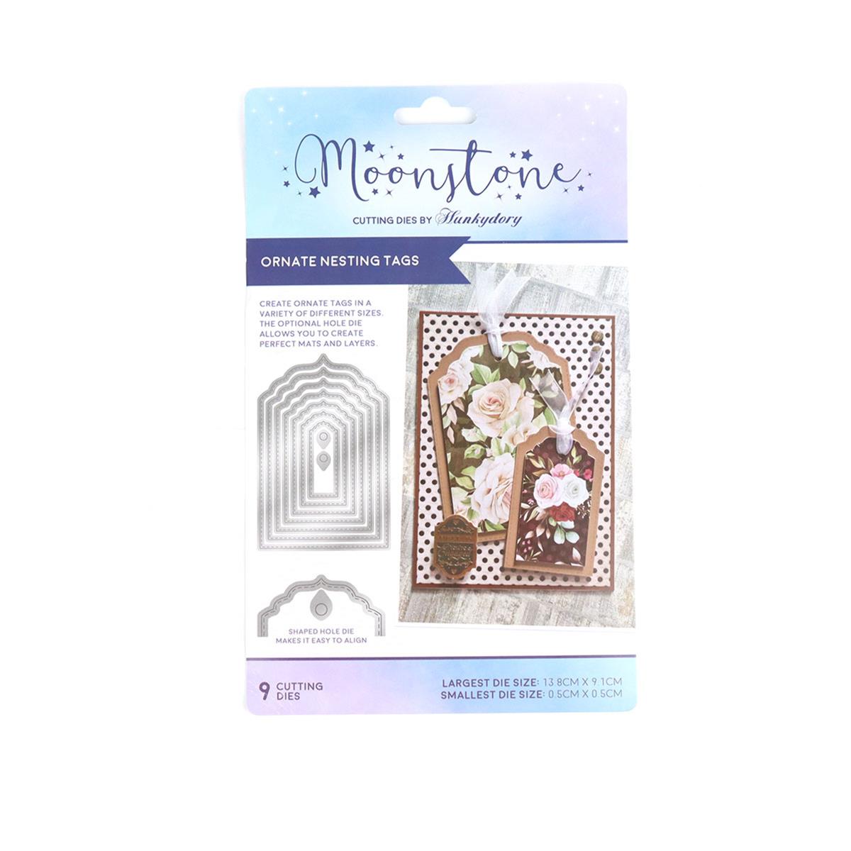 Moonstone Dies - Ornate Nesting Tags, Contains 9 metal dies | HobbyMaker