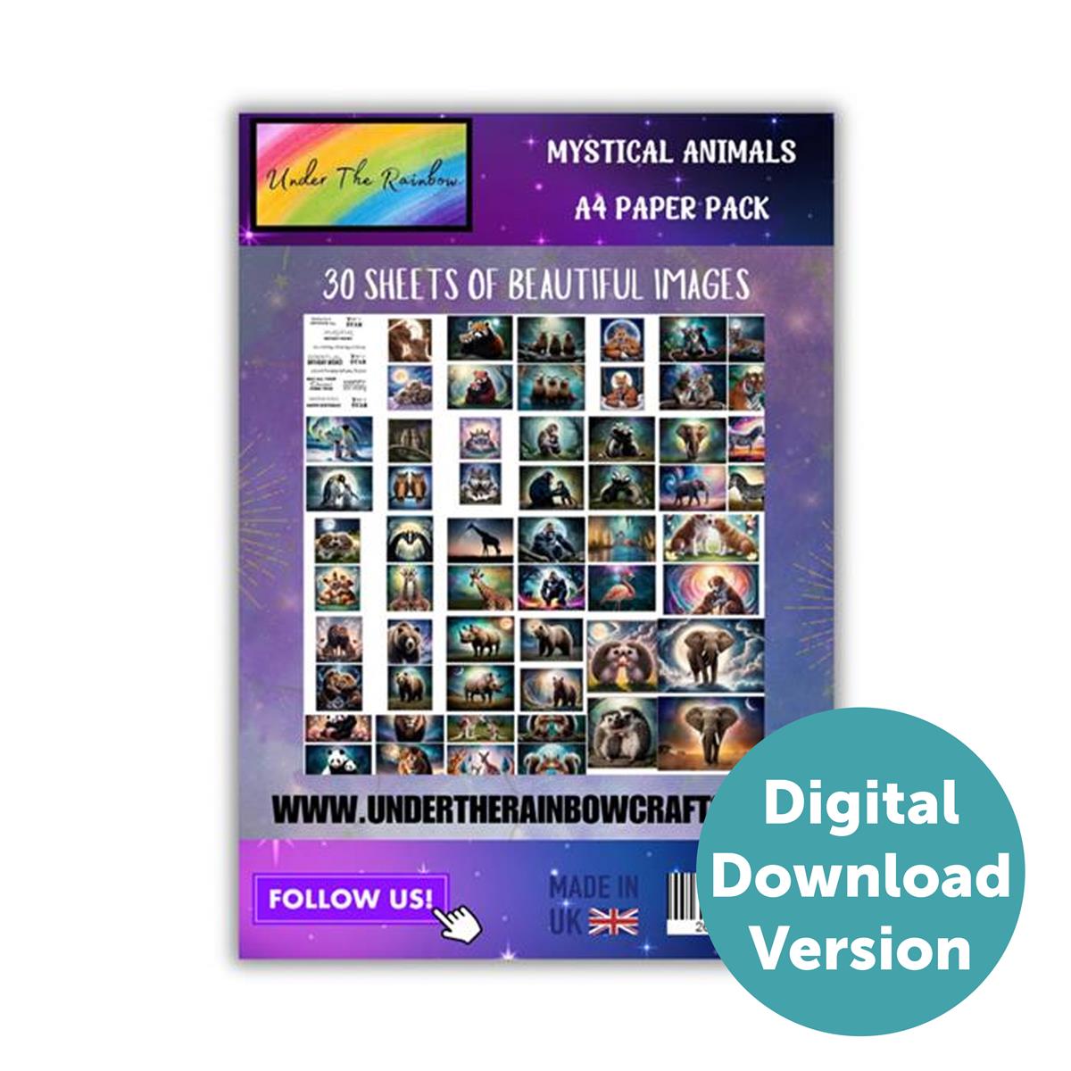 Under The Rainbow - Mystical Animals L Paper Pack Digital Download | HobbyMaker