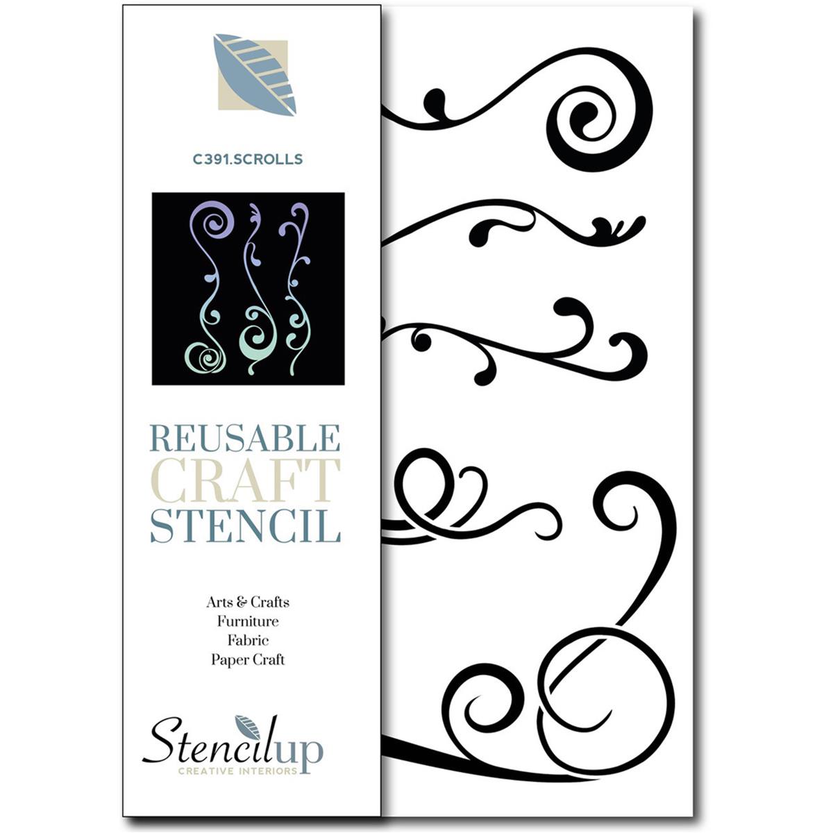 Stencil Up Scroll Stencil | HobbyMaker
