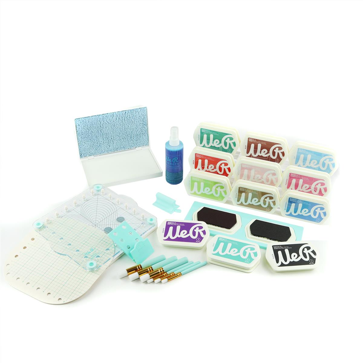 We R Makers Stamping MEGA Bundle! Inc 12x Inkpads, Press, Brushes ...