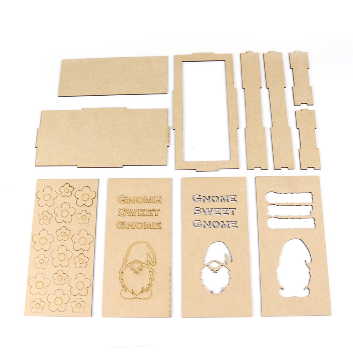 Bert & Gert's MDF Layered MDF Gnome Sweet Gnome with Frame | HobbyMaker